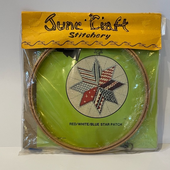 June Craft | Office | Vintage June Craft Hoopnframe Stitchery Kit Red ...